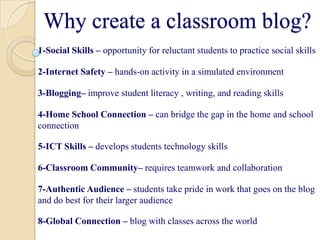Blogging in the classroom | PPT
