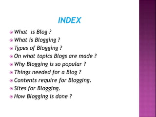 Presentation on 'Blogging' | PPTX