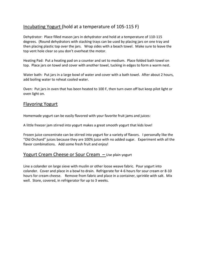 Homemade Yogurt Pdf Free Download
