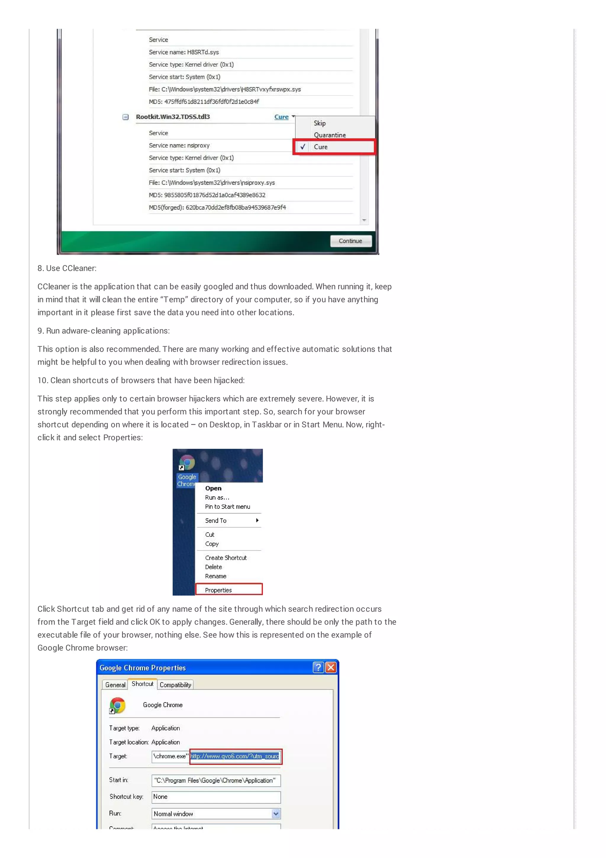 Fixing browser redirection viruses | PDF