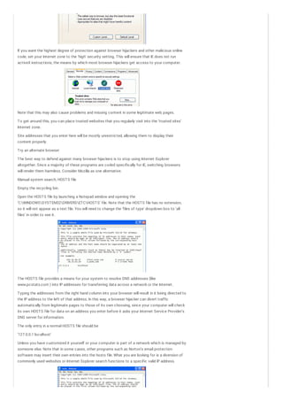 Prevent browser hijack infection | PDF | Antivirus Software | Computer Software and Applications