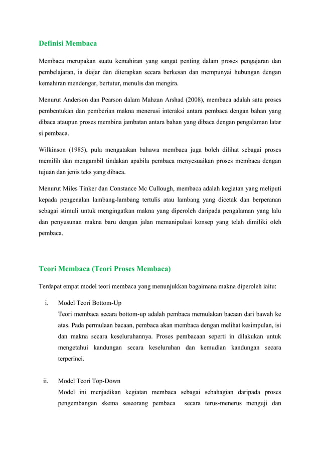 Keterampilan Membaca | DOCX