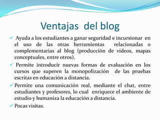 Ventajas y Desventajas del Blog | PPTX