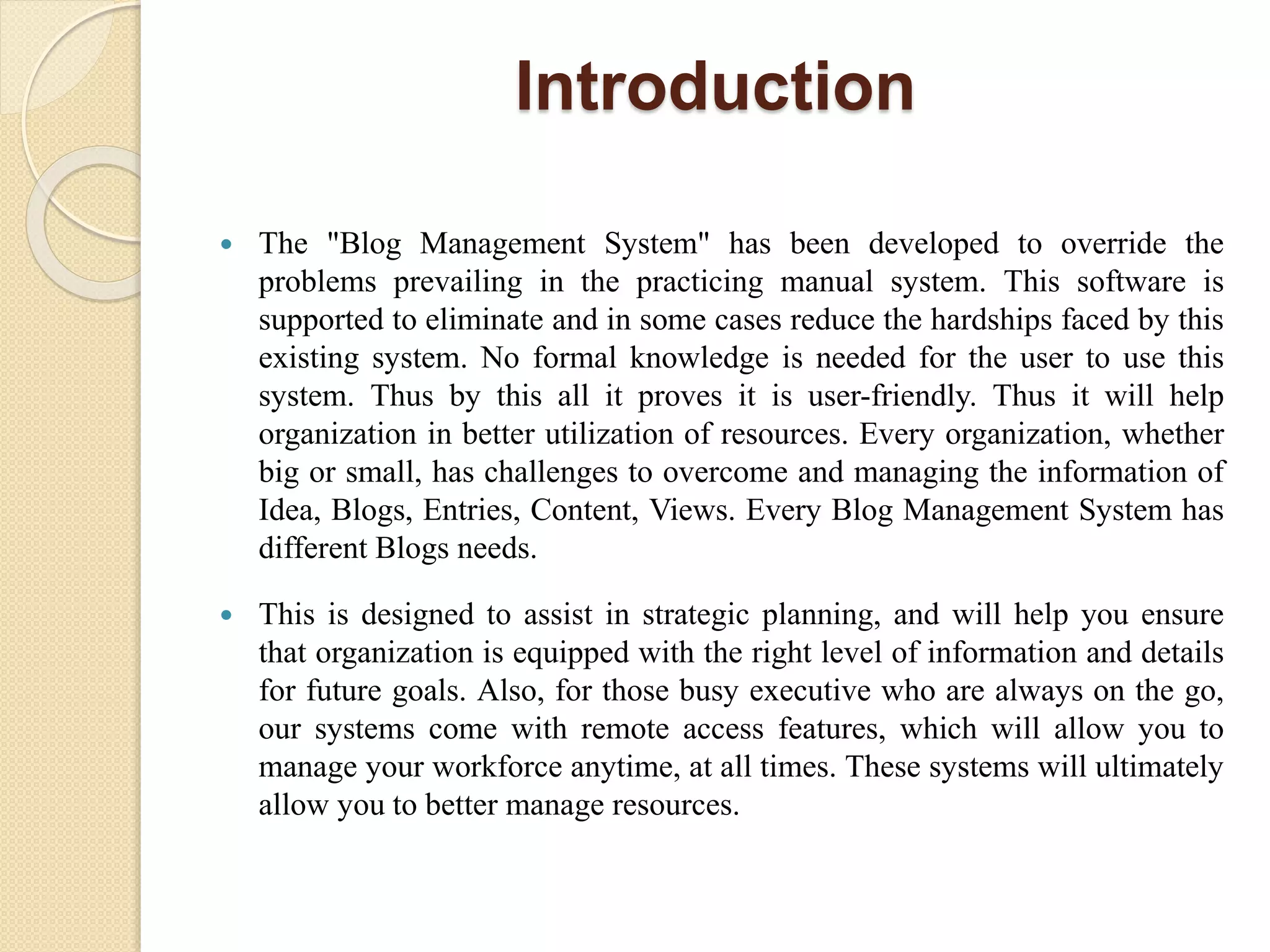 Blog Management System | PPTX