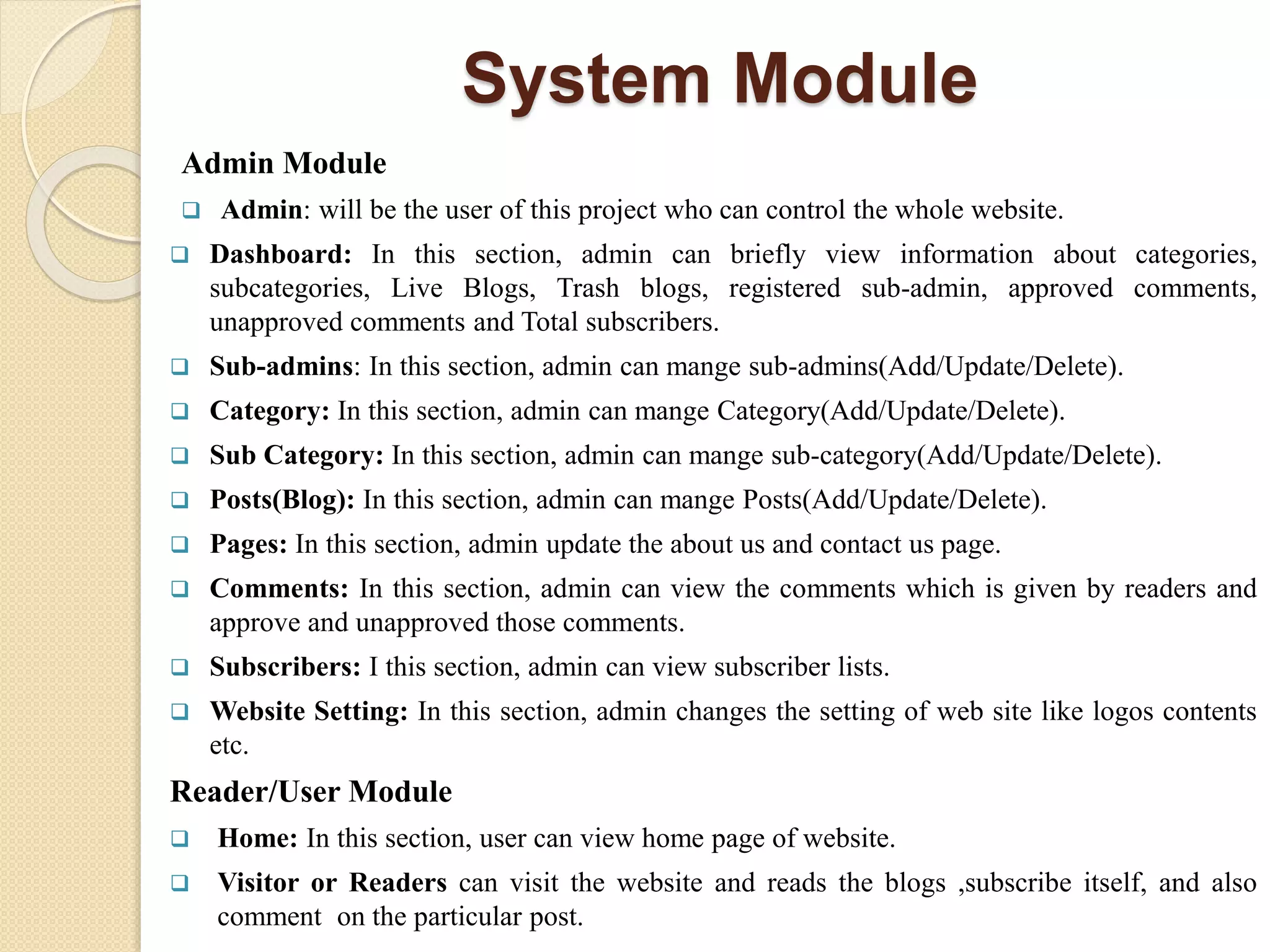 Blog Management System | PPTX