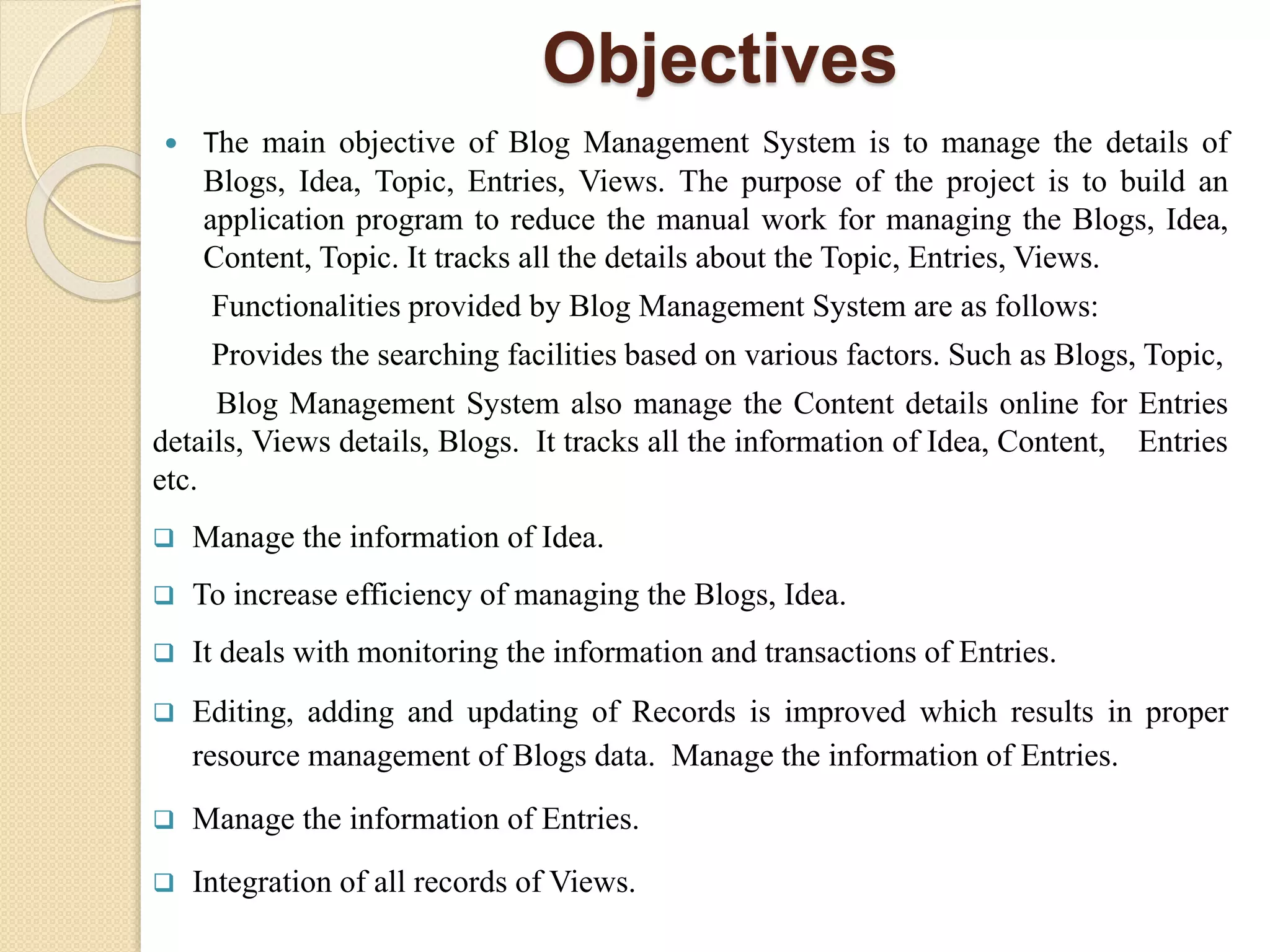 Blog Management System | PPTX