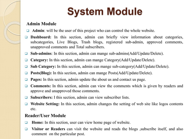 Blog Management System | PPTX | Computer Software and Applications | Computing