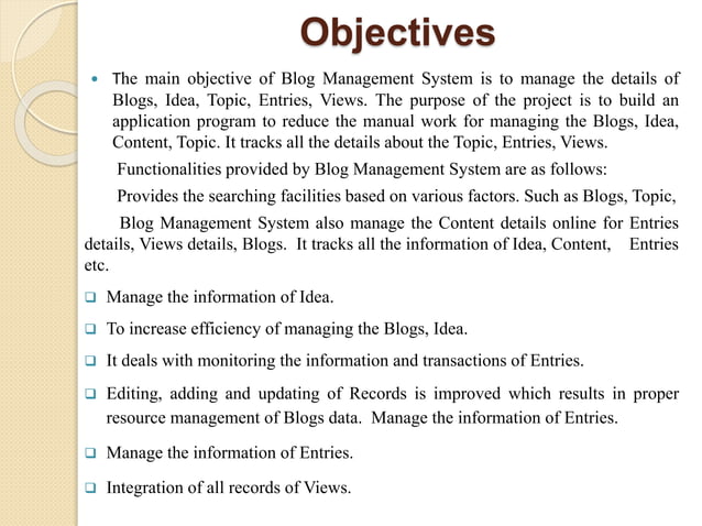 Blog Management System | PPTX | Computer Software and Applications | Computing