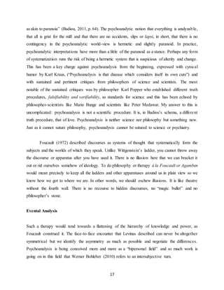 "Badiou, the Event, and Psychiatry. Part I: Trauma and Event" - Di ...