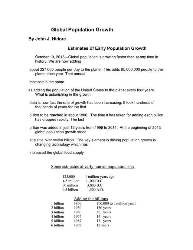 Population Growth | PDF