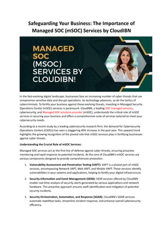 Top Managed SOC Service Provider in Pune | DOCX