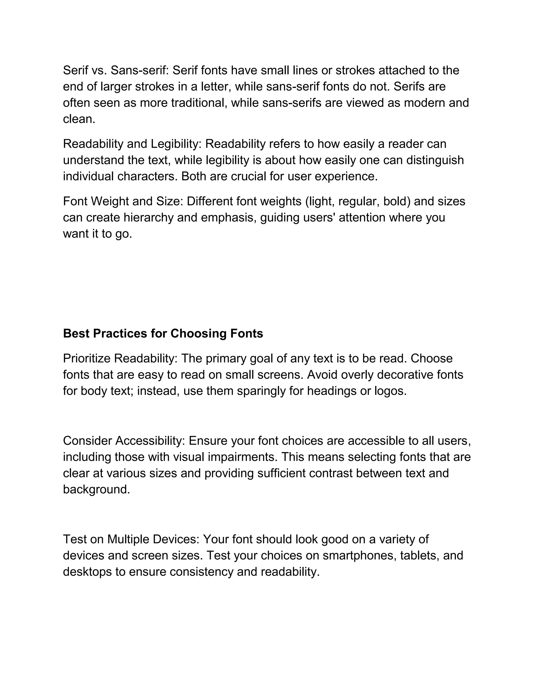 Impact of Fonts: in Web and Apps Design | DOCX