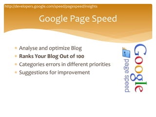 Blog Optimization Using Google Tools | PPT