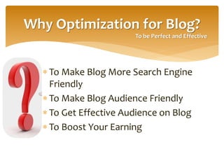 Blog Optimization Using Google Tools | PPT