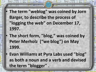 Blog Origins | PPT