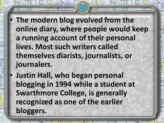Blog Origins | PPT