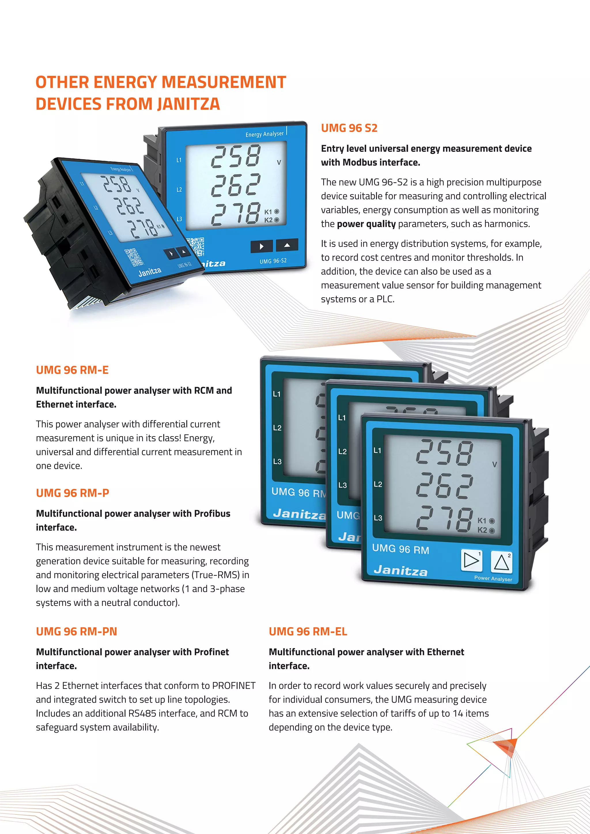 GAIN CONTROL OVER ENERGY CONSUMPTION WITH JANITZA'S UMG 96-PA SERIES | PDF