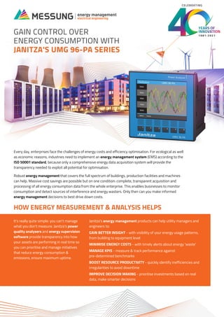 GAIN CONTROL OVER ENERGY CONSUMPTION WITH JANITZA'S UMG 96-PA SERIES | PDF