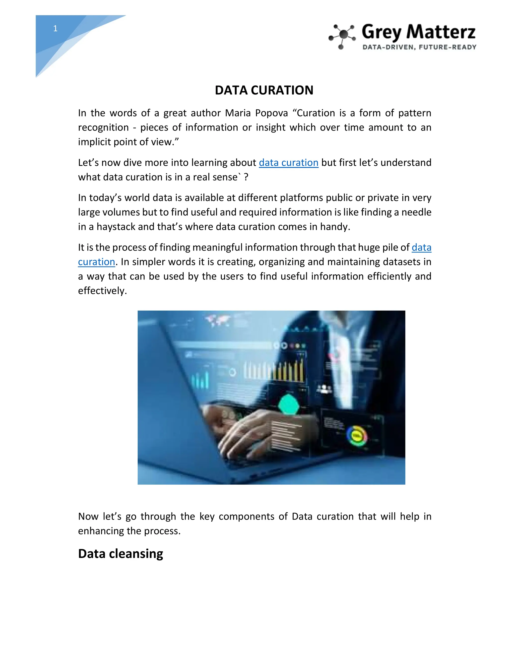PDF of Data Curation types uses and Our Services | PDF | Free Download