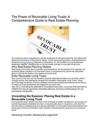The Power Revocable Living Trust | DOCX