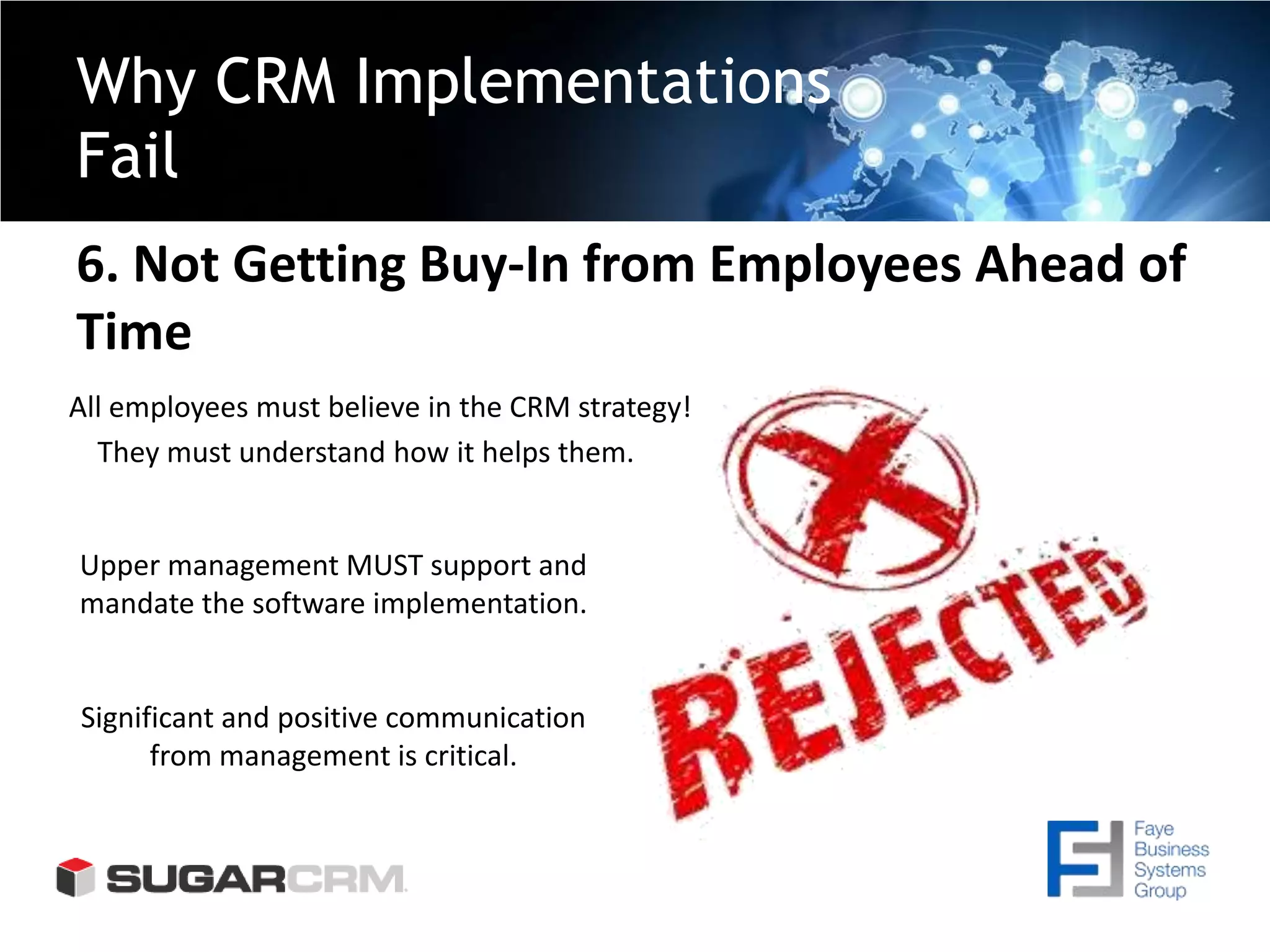 Top 10 Reasons Why CRM Implementations Fail | PPT