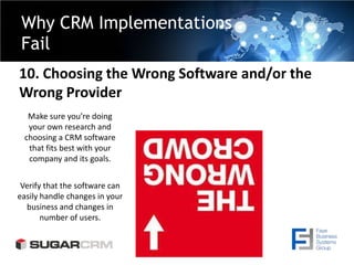 Top 10 Reasons Why CRM Implementations Fail | PPT