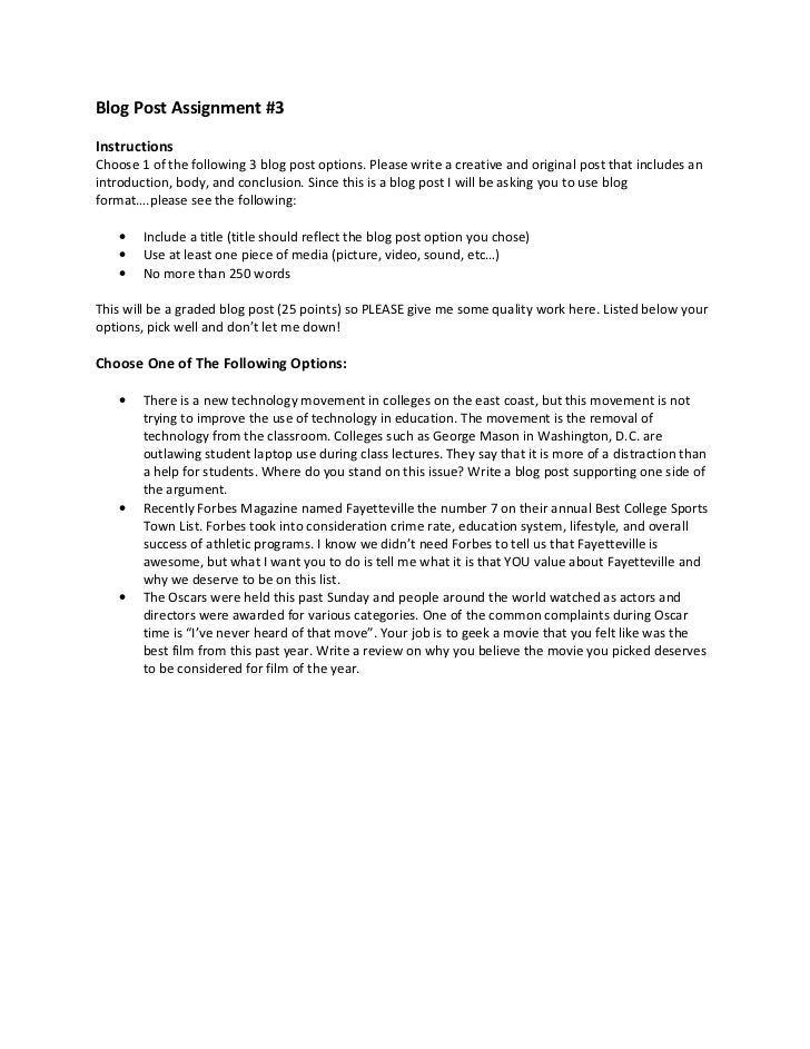 Blog post assignment3