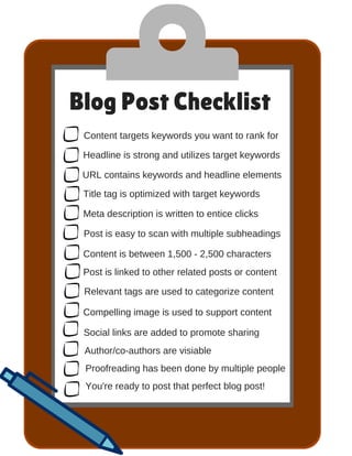 Your Complete Checklist for Crafting the Perfect Blog Post | PDF