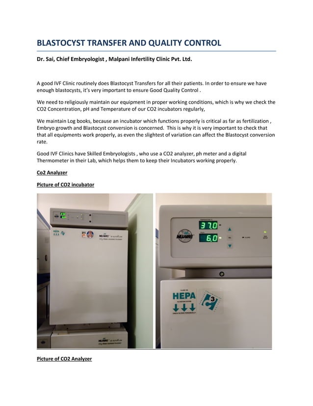 Quality control in the IVF Lab | PDF