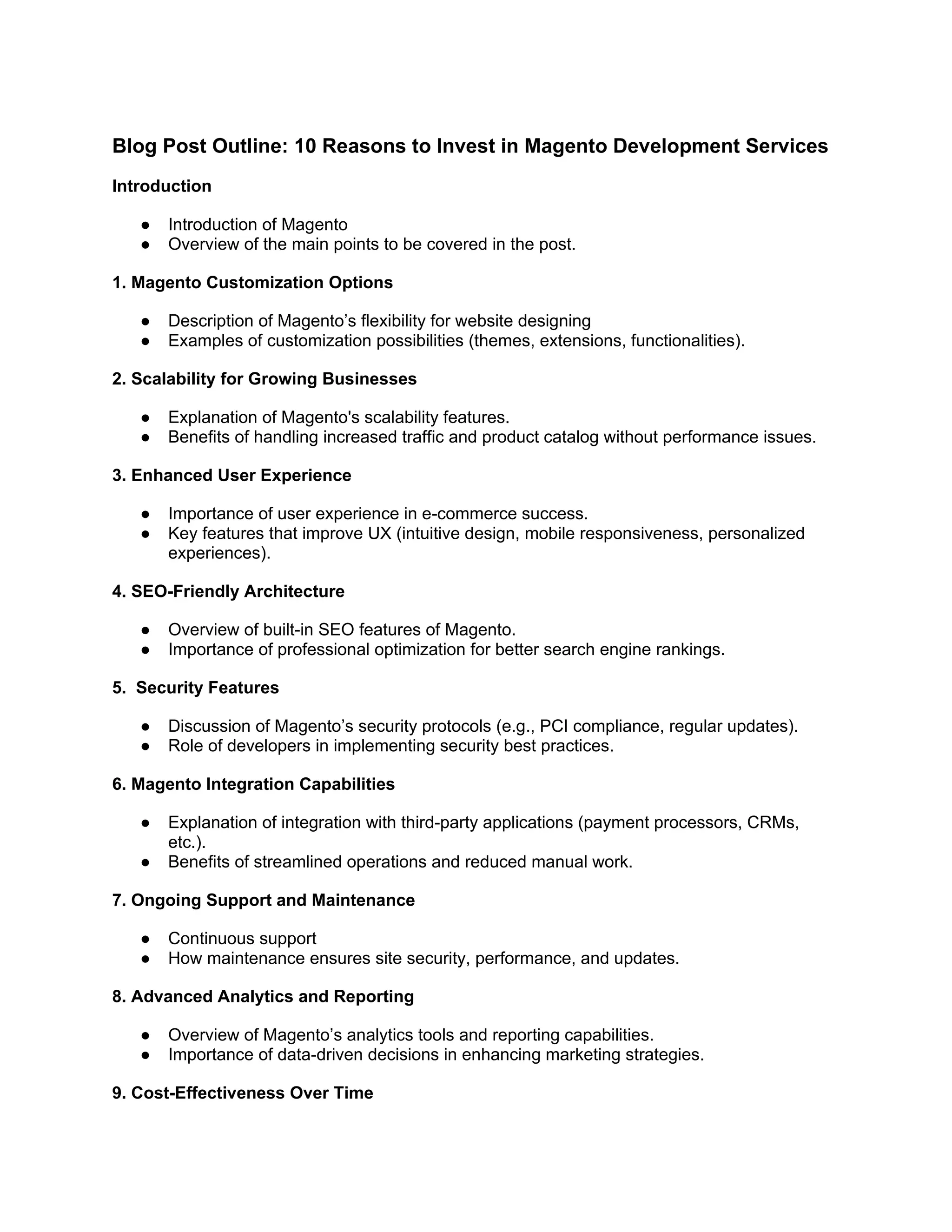 Blog Post Outline for Magento Development | PDF