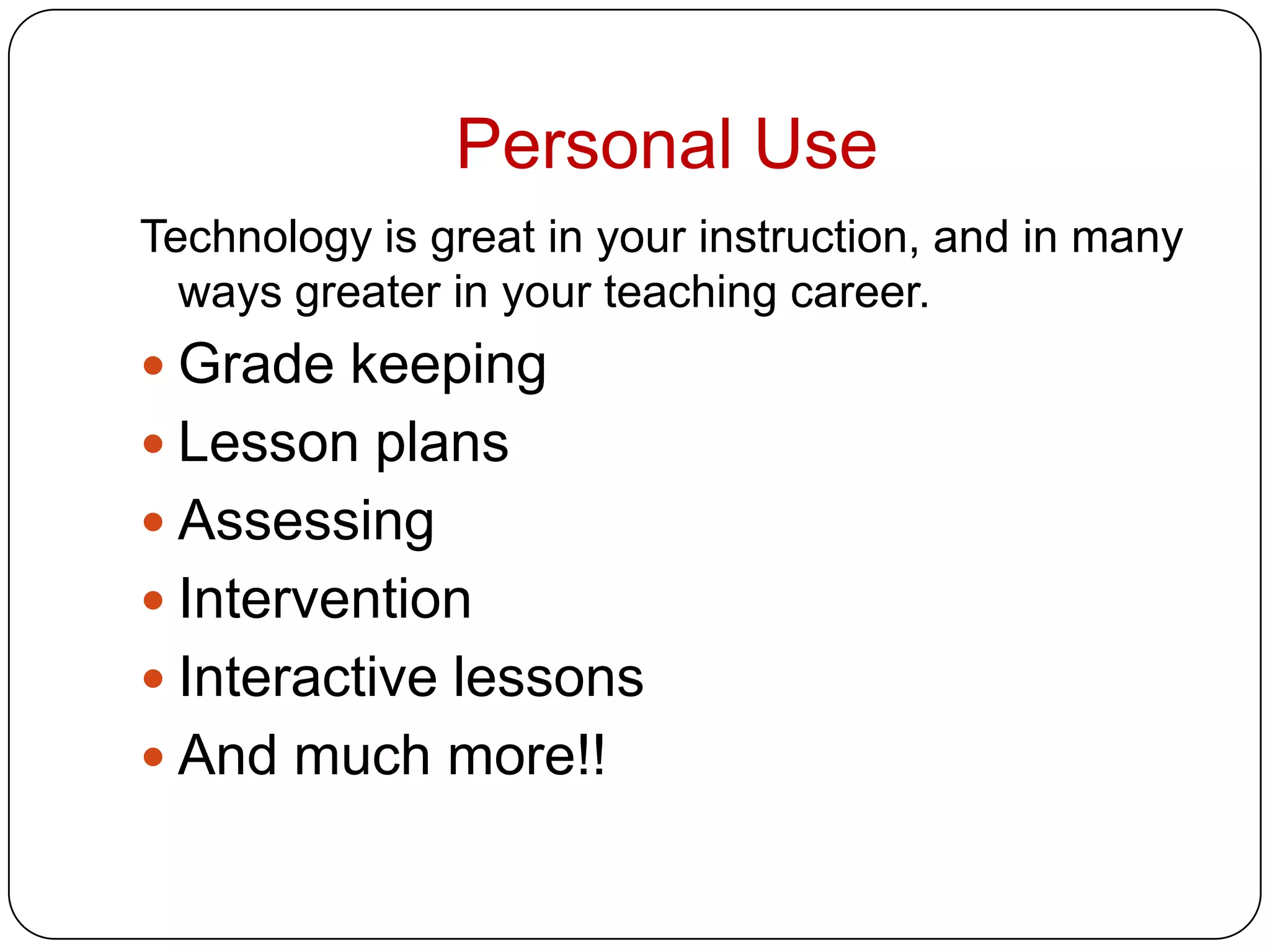 Technology in the Classroom | PPT