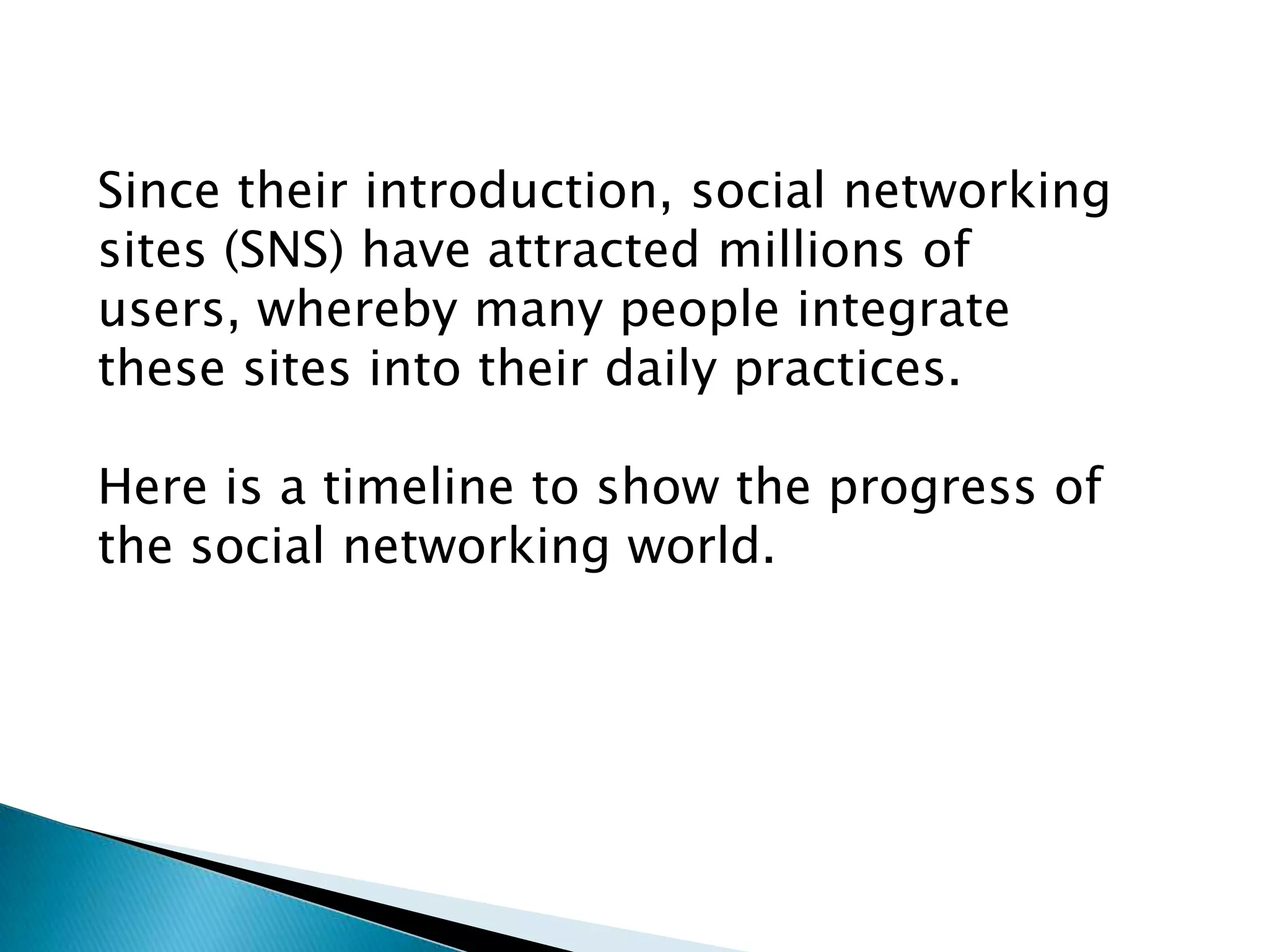 Timeline of Social Networking Sites | PPTX