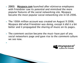 Timeline of Social Networking Sites | PPTX | Social Networking | Internet