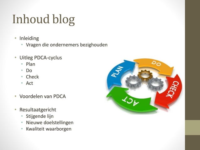 Blogpresentatie week 1 pdca | PPTX