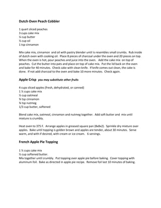 Quick Mixes Cake | DOCX