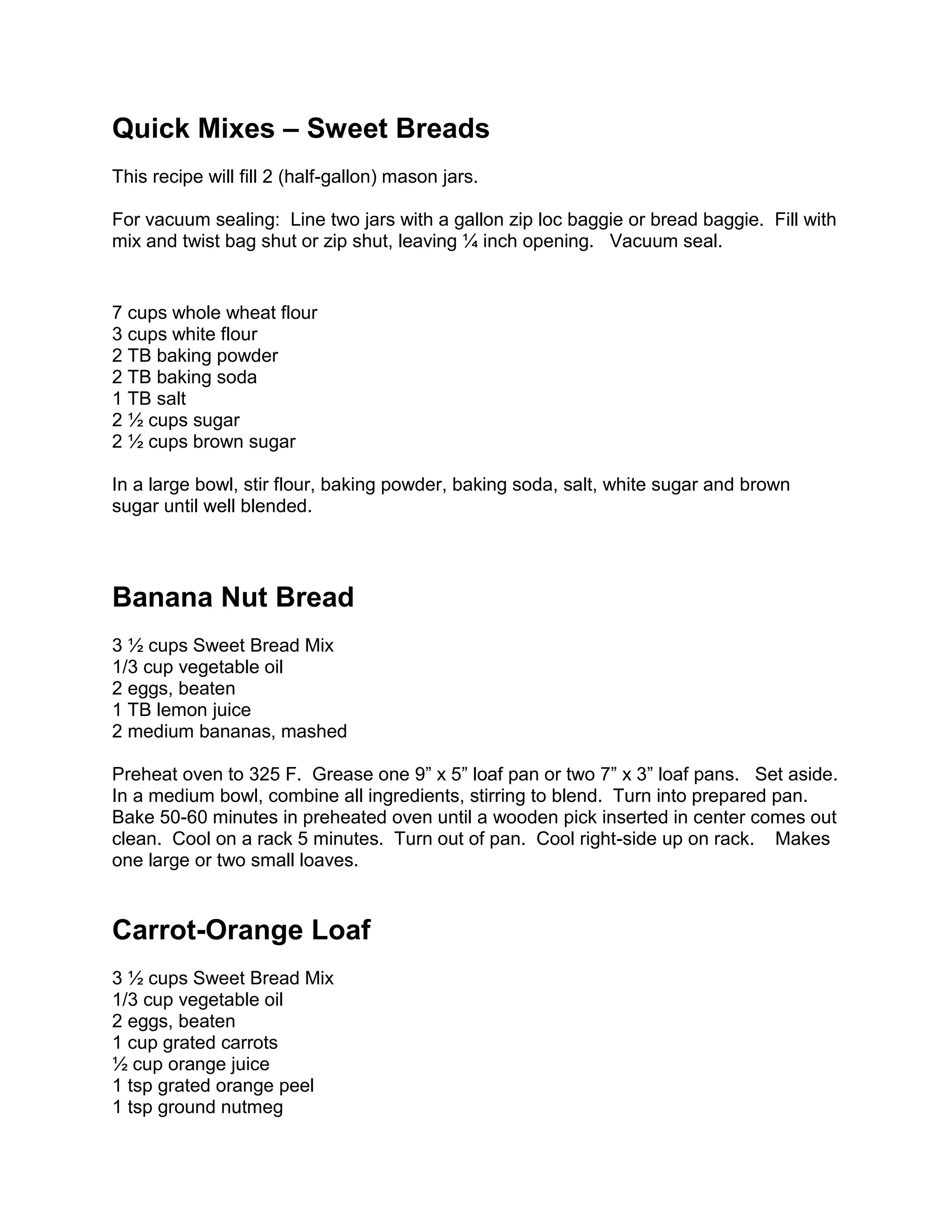 Quick Mixes Sweet Breads | DOCX