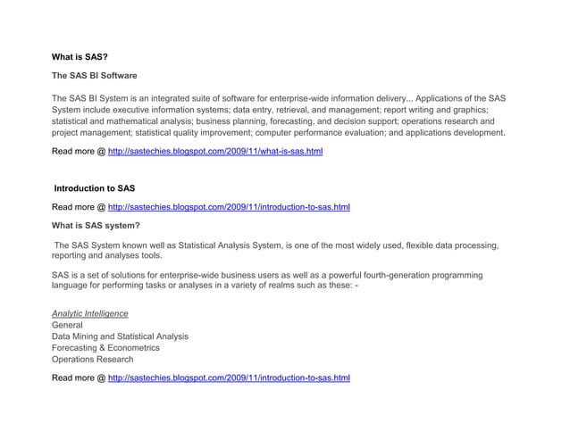 Learn SAS Programming | DOCX | Computing | Technology & Computing