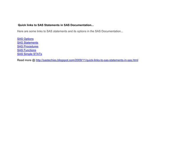 Learn SAS Programming | DOCX | Computing | Technology & Computing