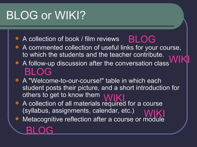 Blogs and Wikis