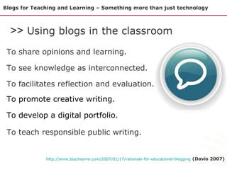 Blogs For Teaching And Learning | PPT | Web Development | Internet