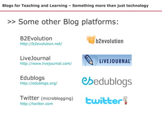 Blogs For Teaching And Learning | PPT