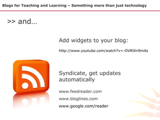 Blogs For Teaching And Learning | PPT | Web Development | Internet