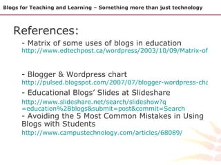 Blogs For Teaching And Learning | PPT | Web Development | Internet
