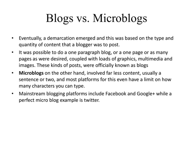 Blogs and microblogs | PPT