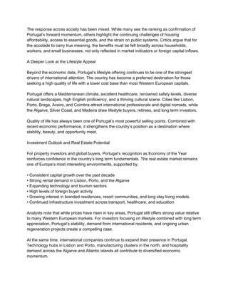 Portugal Named Economy of the Year for 2025 by The Economist | DOCX