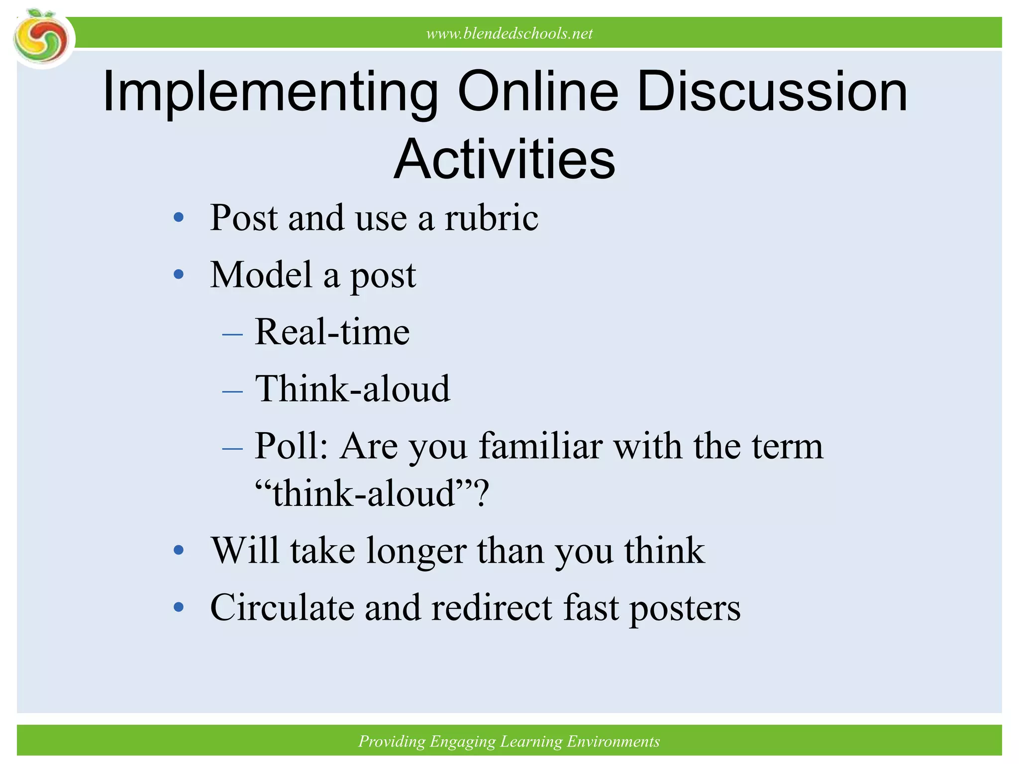 Designing and Implementing Discussion Activities | PPTX