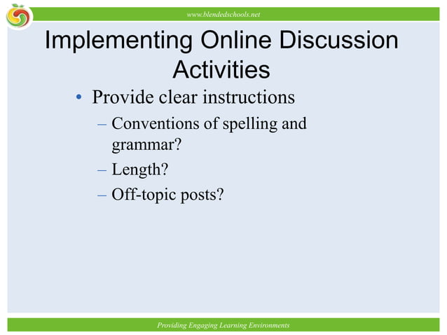 Designing and Implementing Discussion Activities | PPT