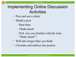 Designing and Implementing Discussion Activities | PPTX