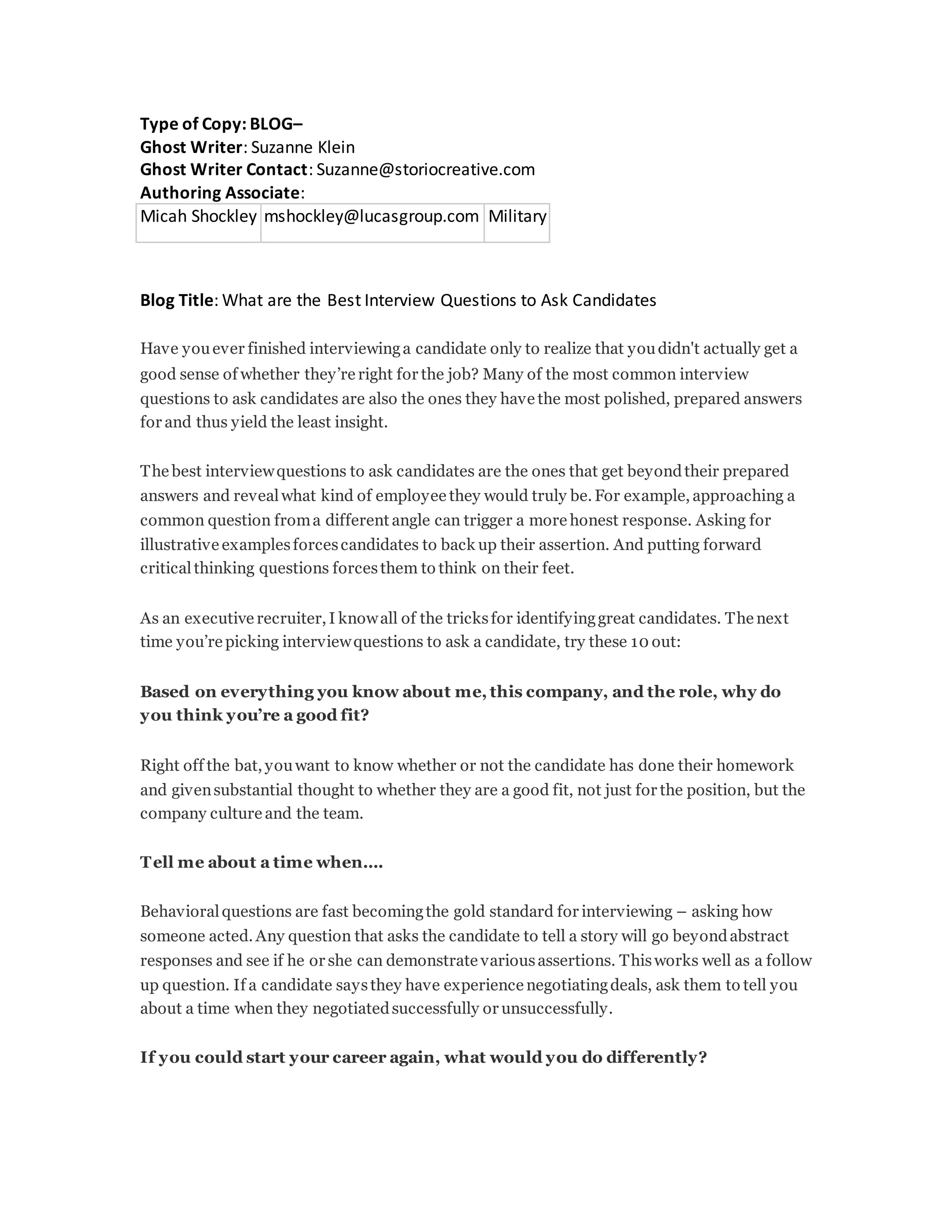 Blog shockley interview questions to ask candidates_sk | DOCX