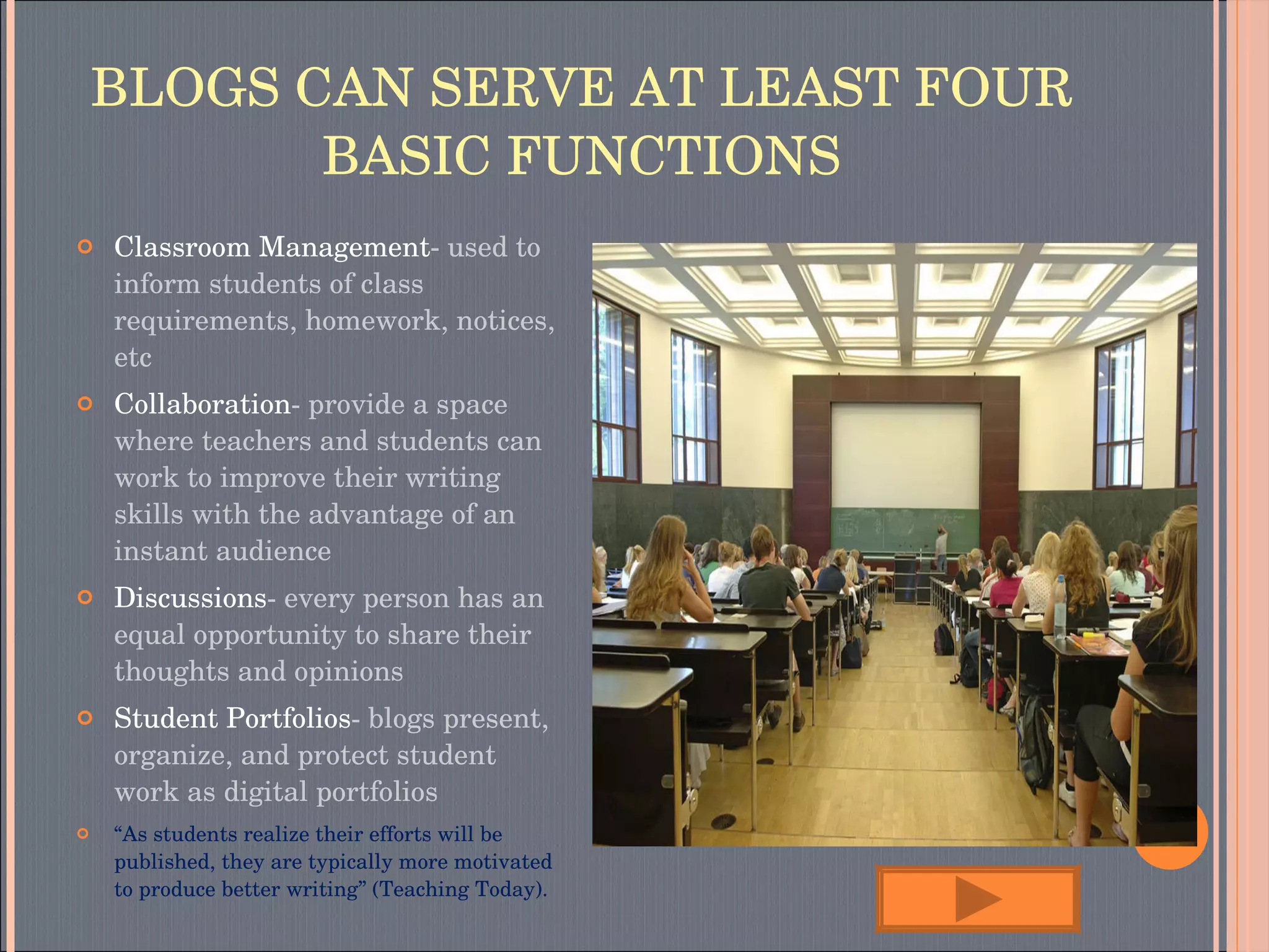 Blogs In Education | PPT